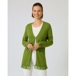 Pfeffinger Cardigan mit Chiffonbesatz