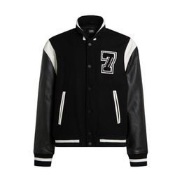 K by KARL LAGERFELD Karl Lagerfeld &Uuml;bergangsjacke 'Varsity' Herren Gr&ouml;&szlig;e S schwarz / wei&szlig;