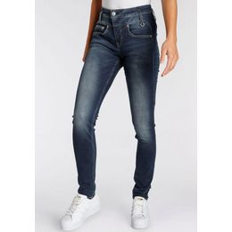 Herrlicher Slim-fit-Jeans SHARP SLIM REUSED DENIM Nachhaltige Premium-Qualität enthält recyceltes Material, blau