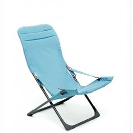 Liegestuhl aus Eisen und blauem Stoff canapone 62x92x h98 cm