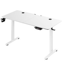 Casaria Höhenverstellbarer Schreibtisch Weiß 140x60x73-118cm