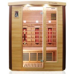 Infrarotkabine Infrarotsauna Toronto, inkl. Vollspektrumstrahler für 1-3 Personen - LED-Farblicht - Wärmekabine mit Radio, Bluetooth 160 cm x 110 cm