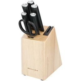 KitchenAid classic 6-teiliges Messerset mit Block, sharp high-carbon japanese steel kitchen knives und rubberwood holder