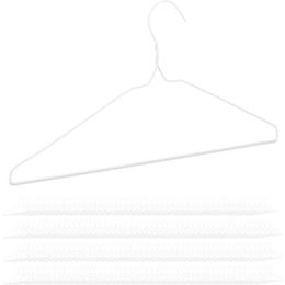 Relaxdays 200 x Drahtbügel, für leichte Kleidung, platzsparende Draht Kleiderbügel, Steg für Hosen und Röcke, Bügel Set, weiß
