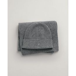 Gant Beanie SHIELD BEANIE & SCARF GIFT SET (Set, 2er), grau