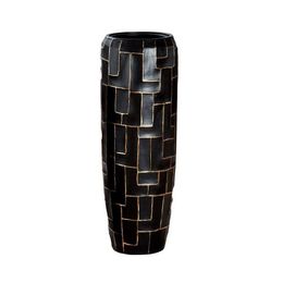 Gilde Dekovase "Tetris" aus Kunstharz in schwarz H98cm