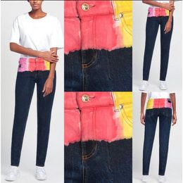 Versace 5-Pocket-Jeans Versace JEANS COUTURE TIE-DYE Slim Jeans Batic Denim Pants Trousers Ho