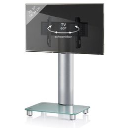 Vcm TV Standfuß Ständer Rack Alu Glas Rollen Blino TV-Ständer