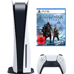 Playstation PS5 Konsole mit Laufwerk und God of War Ragnarök Spiele CD (Bundle