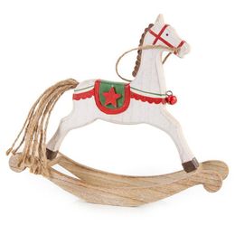 Logbuch-Verlag Weihnachtsfigur Schaukelpferd Weihnachtsfigur Holz Figur Deko 21cm (1 St)