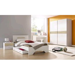 Jugendzimmer-Set Rauch "Noosa" Schlafzimmermöbel-Sets weiß (weiß, struktureichefarben hell) Baby Komplett-Kinderzimmer