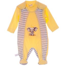 La Bortini Strampler Strampler und Langarmshirt Set Baby Anzug 2tlg 44 50 56 62 68 74 gestreift mit Print