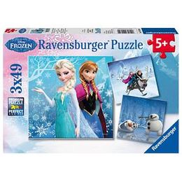 Ravensburger Disney Frozen Abenteuer im Winterland Puzzle, 3 x 49 Teile