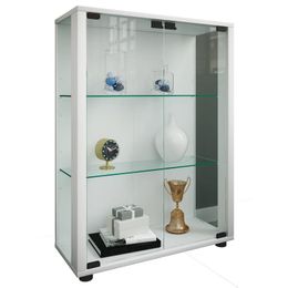 Vcm Sammel Stand Vitrine Holz Glas Sintalo (Farbe: Weiß)