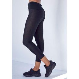 active by Lascana LASCANA ACTIVE Leggings -Sportleggings mit 3D-Struktur, Loungewear, schwarz