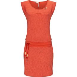 Ragwear Sommerkleid Penelope leichtes Baumwoll Kleid mit Print, rot