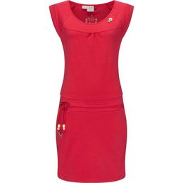 Ragwear Sommerkleid Penelope leichtes Baumwoll Kleid mit Print, rot