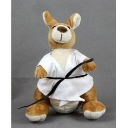 BAY-Sports Kuscheltier Känguru mit Anzug Jacke Karate Taekwondo Plüschtier Teddy Kampfsport (Känguru ELMA sucht ein Zuhause)