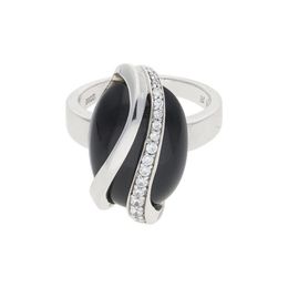 JuwelmaLux Fingerring JuwelmaLux Ring 925/000 Sterling Silber mit Zirkonia und Onyx JL30-07- (kein Set