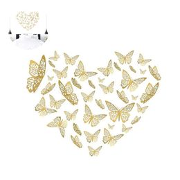 Lubgitsr Zierleisten-Aufkleber 3D Schmetterlinge Deko Schmetterling Wanddeko Aufkleber