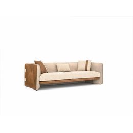 JVmoebel 3-Sitzer Beige Sofa Luxus Dreisitzer Modern Einrichtung Polstermöbel Textil
