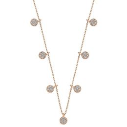 BRELLATO Collier Plättchen Damen Halskette Kristall Coins Charms Anhänger (Geschenk-Idee