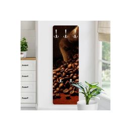 Bilderdepot24 Garderobenpaneel braun Kulinarisch Dulcet Coffee Design (ausgefallenes Flur Wandpaneel mit Garderobenhaken Kleiderhaken hängend)