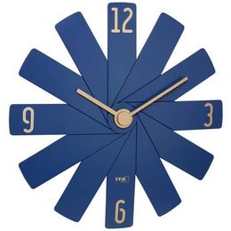 Tfa Dostmann 60.3020.06 Quarz Wanduhr 400 mm x 37 mm x 400 mm Blau, Mitternachtsblau Schleichendes Uhrwerk (lautlos)
