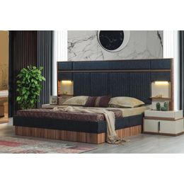 JVmoebel Schlafzimmer-Set Moderne Schlafzimmer Garnitur Doppelbett Holz Nachttische Textilbett