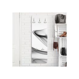 Bilderdepot24 Garderobenpaneel Design Abstrakt Grey Flame (ausgefallenes Flur Wandpaneel mit Garderobenhaken Kleiderhaken hängend)