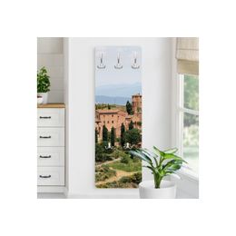 Bilderdepot24 Garderobenpaneel grün Städte Skyline Charming Tuscany Design (ausgefallenes Flur Wandpaneel mit Garderobenhaken Kleiderhaken hängend)