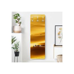 Bilderdepot24 Garderobenpaneel gelb Natur Golden Dunes Design (ausgefallenes Flur Wandpaneel mit Garderobenhaken Kleiderhaken hängend)