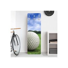 Bilderdepot24 Garderobenpaneel Design Sport Golfball (ausgefallenes Flur Wandpaneel mit Garderobenhaken Kleiderhaken hängend)