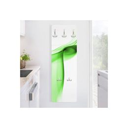 Bilderdepot24 Garderobenpaneel Design Abstrakt Green Glitter (ausgefallenes Flur Wandpaneel mit Garderobenhaken Kleiderhaken hängend)