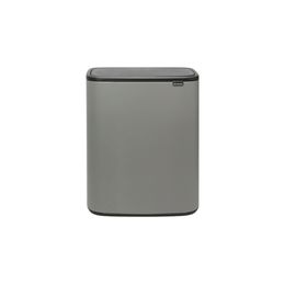 Brabantia Mülleimer Bo Touch Bin 2x30l mit zwei Kunststoffeinsätzen Grau