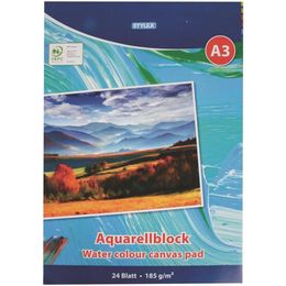 Stylex Malvorlage Stylex Aquarellblock DIN A3 mit 24 Blatt