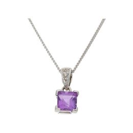 JuwelmaLux Kettenanhänger JuwelmaLux Anhänger 375/000 (9 Karat) Weißgold mit Amethyst und Diaman (1-tlg)