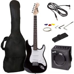 RockJam E-Gitarre E-Gitarren-Komplettset mit 10-Watt-Gitarrenverstärker