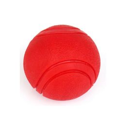 H-basics Handball Hundeball 7cm – in Rot – Hunde Kauspielzeug aus Naturkautschuk in knalligem Rot – Wurfball Schwimmball Hüpfball