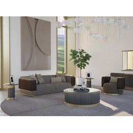 JVmoebel Wohnzimmer-Set Wohnzimmer Set Textil Sofa Set 2 tlg Dreisitzer Sofa Modern Sessel