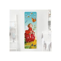 Bilderdepot24 Garderobenpaneel rot Kinder Aquarell Illustration Erdbeerinchen Erdbeerfee