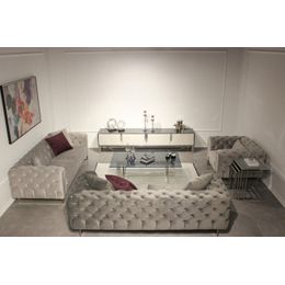 JVmoebel Wohnzimmer-Set Modern Wohnzimmer Möbel Set 6tlg Sofagarnitur 2x Dreisitzer TV Ständer