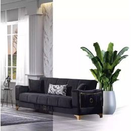 JVmoebel 3-Sitzer Schwarz Sofa 3-Sitzer Couch Sitzmöbel Polstersofa Wohnzimmer