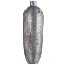 Gilde Dekovase Metall Vase 'Serenity' in Grau Metallic/Blau/Beige