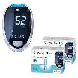 GlucoCheck XL Set [mmol/L] mit 110 Teststreifen zur Kontrolle des Blutzuckers