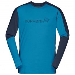 Norröna Norrøna - Falketind Equaliser Merino Round Neck - Merinoshirt Gr S blau
