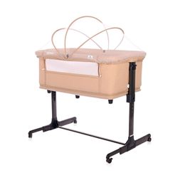 Lorelli Beistellbett Milano 2in1 ab Geburt Matratze h&ouml;henverstellbar Moskitonetz beige