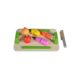 Moni Spielzeug Gemüse-Set 4308 aus Holz, 12-tlg, Messer, Brett, Klettverbindung bunt