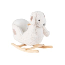 Kikkaboo Schaukeltier Puppy mit Sitz, Rückenlehne, Kufen, Holzgriffe, Fußstützen weiß