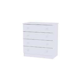 Lorelli Kommode Dresser 81 x 50 x 86 cm, 4 gro&szlig;e Schubladen, schnelle Montage in wei&szlig;